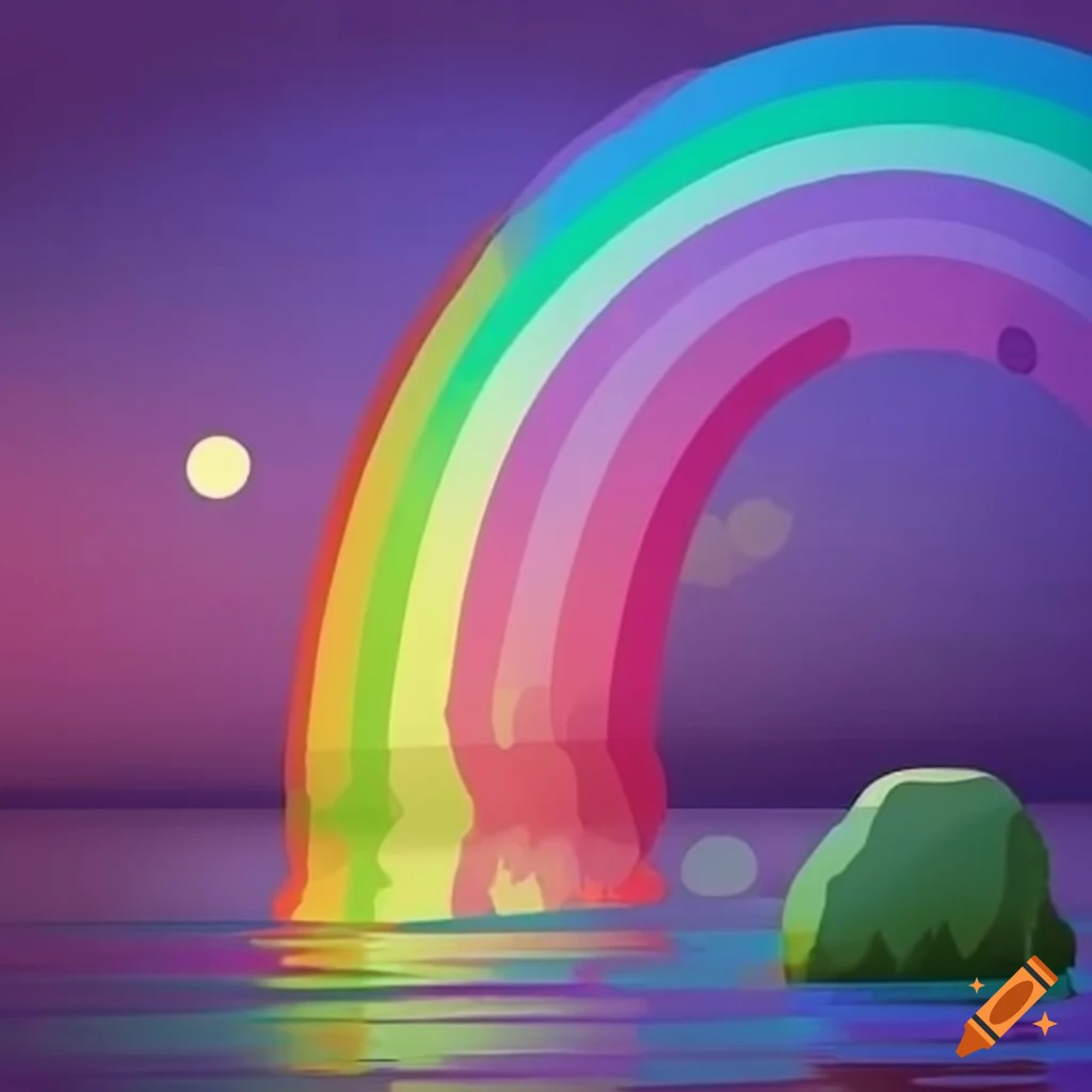 Colorful rainbow scene on Craiyon