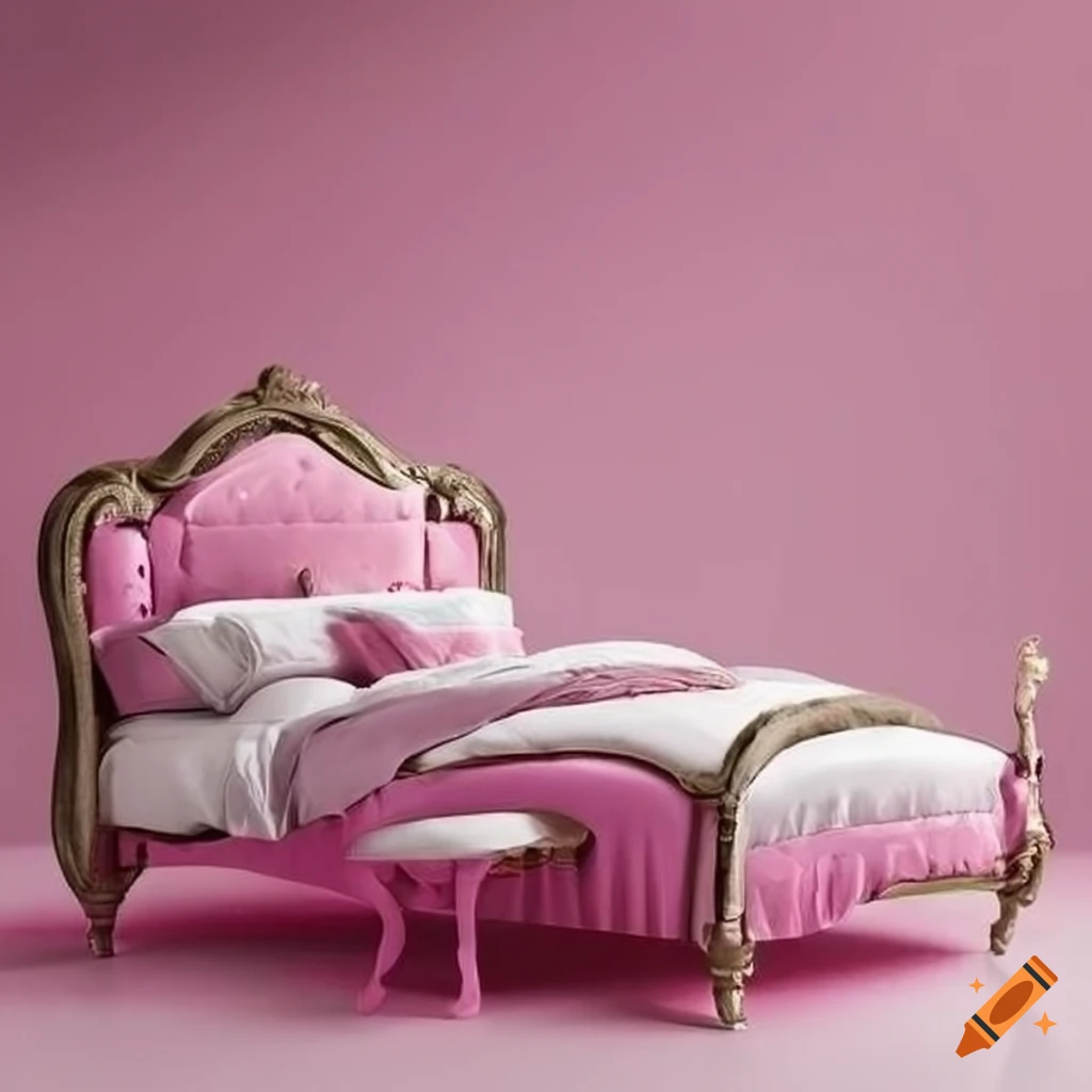 Pink queen's bed on Craiyon