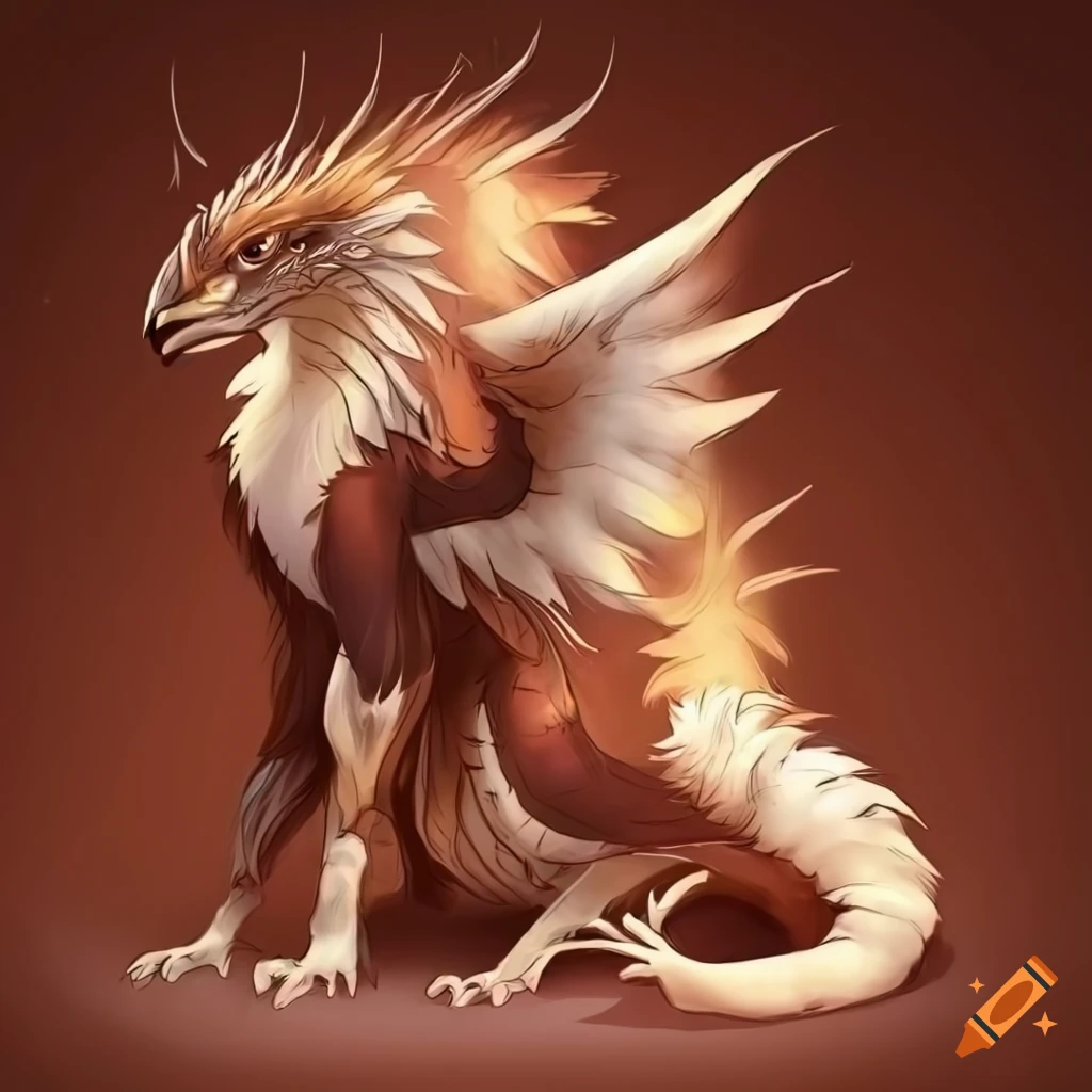 Elegant and graceful hybrid mythical creature with large expressive eyes and long tail on Craiyon