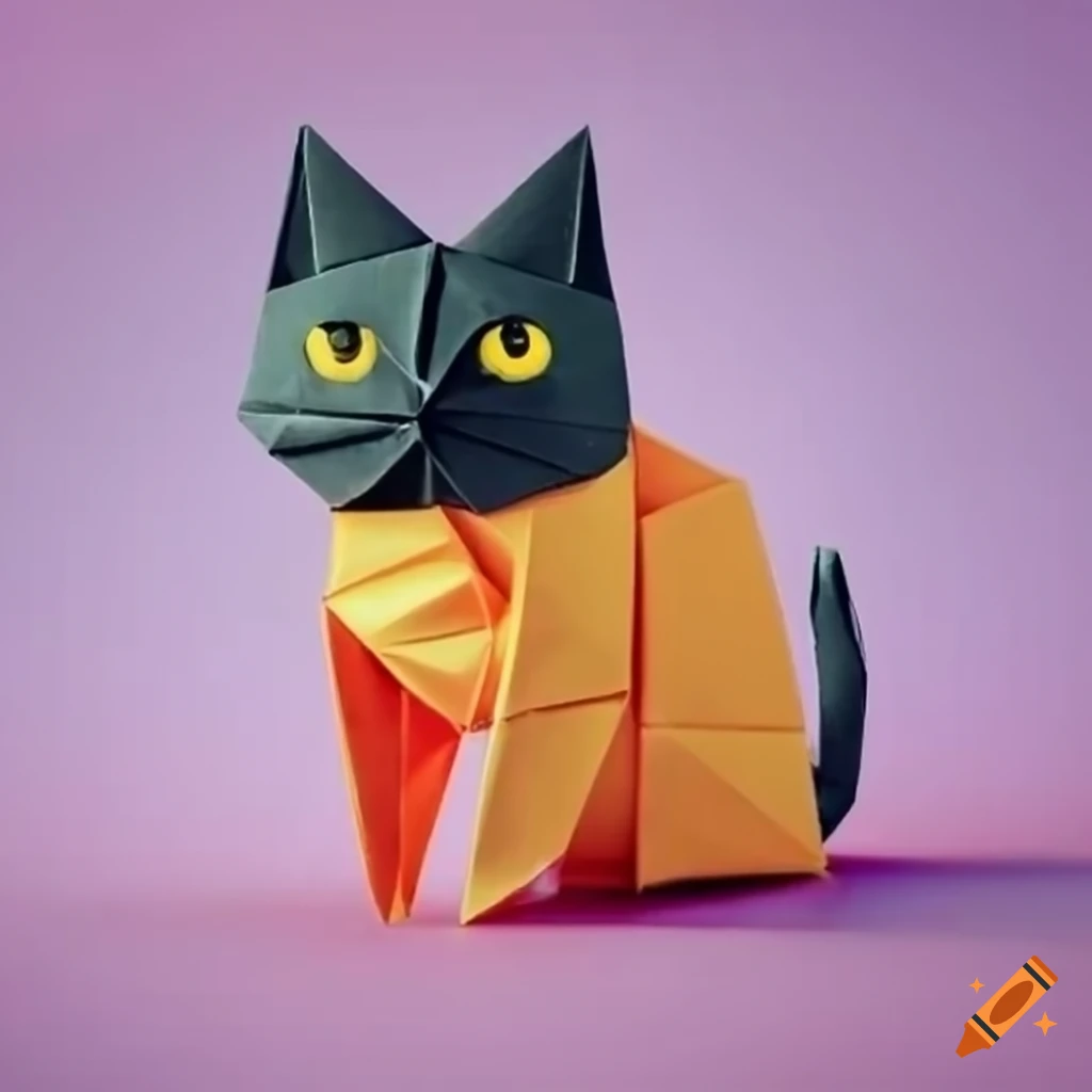 Origami cute cat on Craiyon