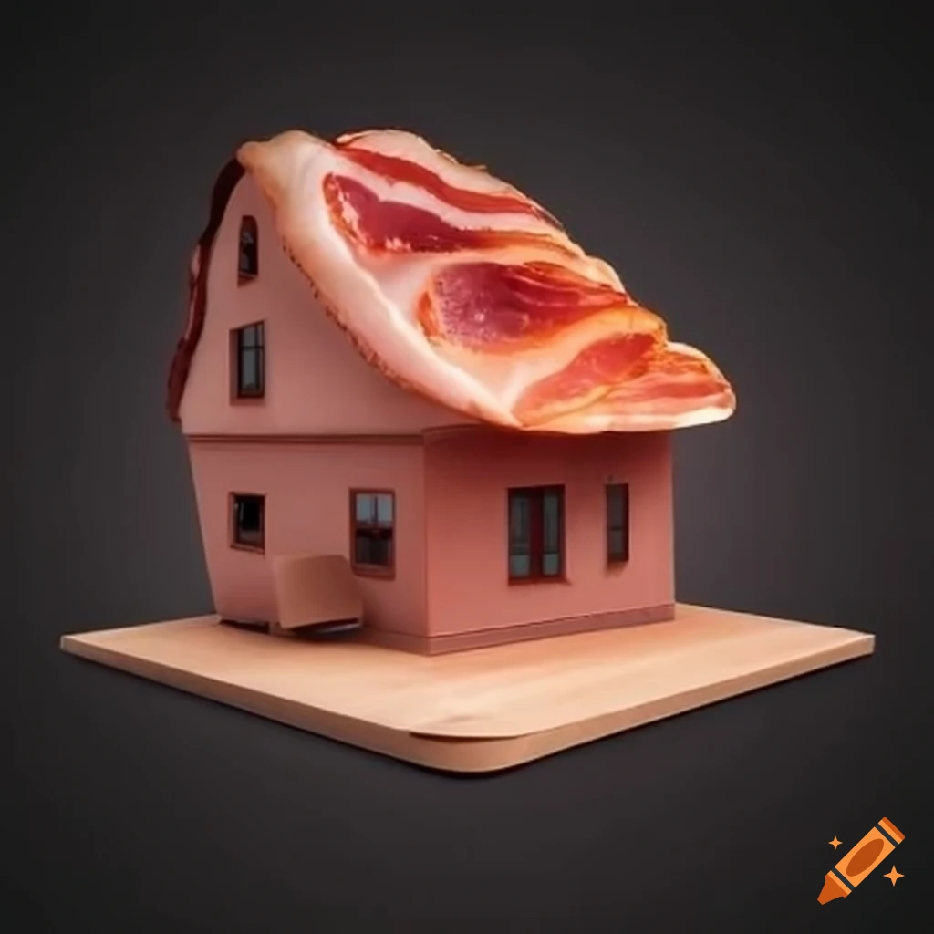House made of bacon slices on Craiyon