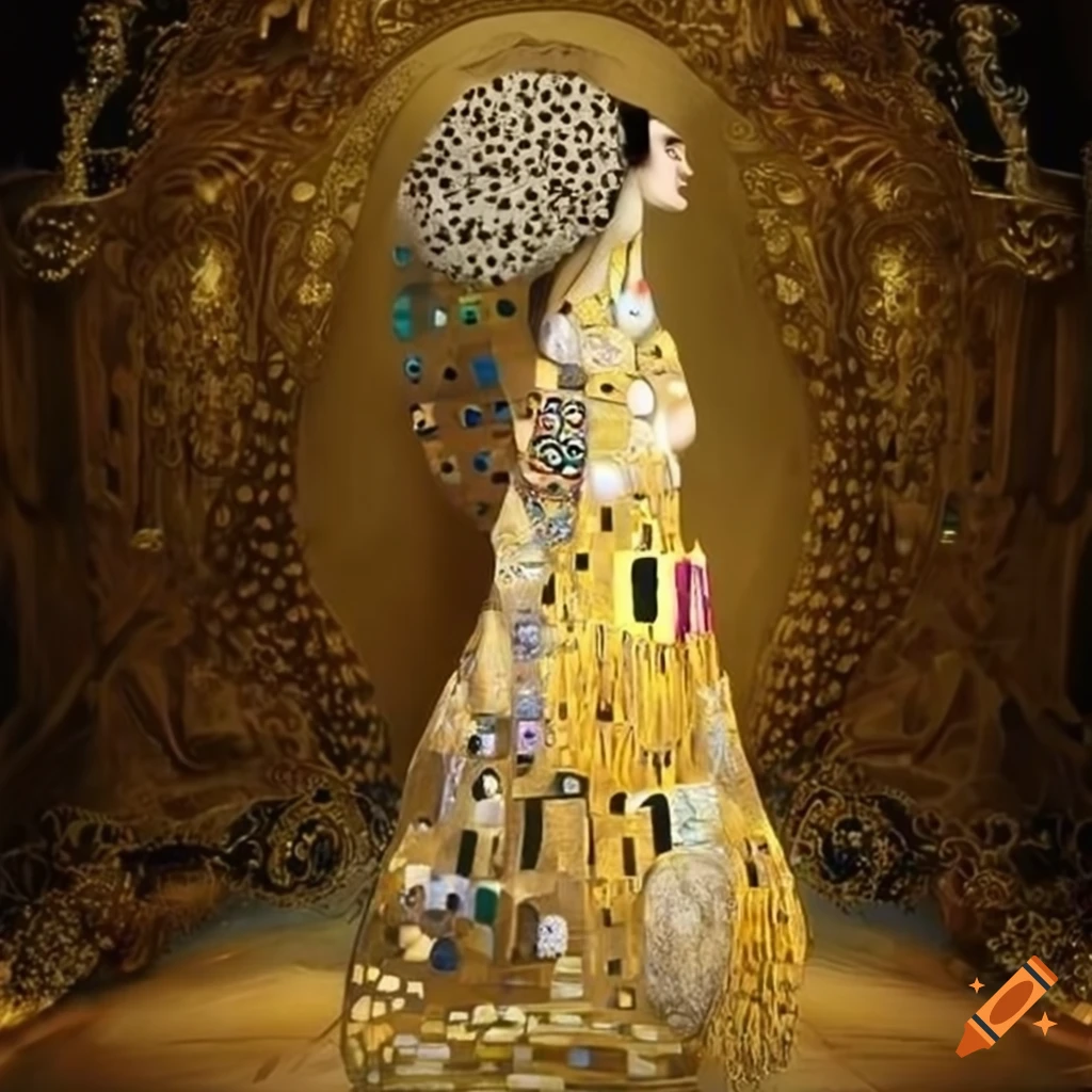 Surrealist artwork inspired by Klimt with rich background and fantasy ...