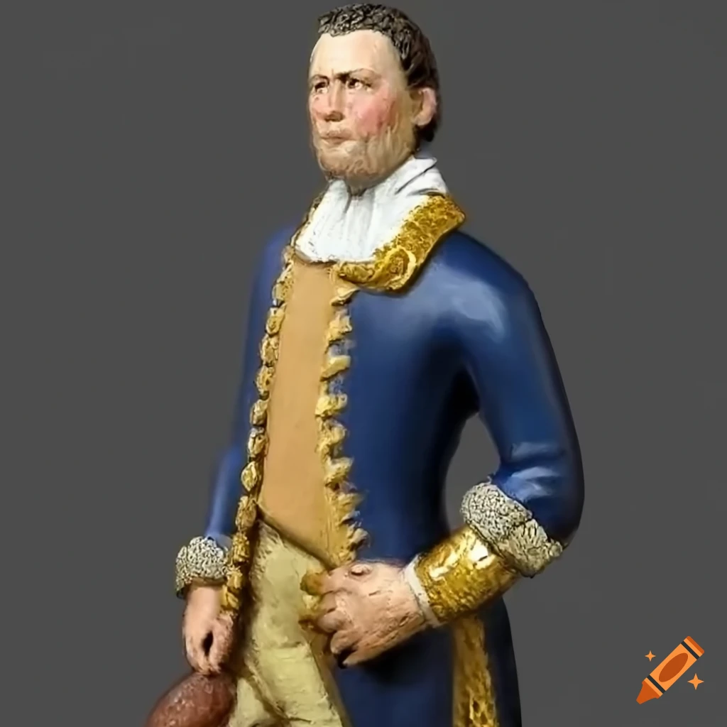Colonial nobleman with ponytail on Craiyon