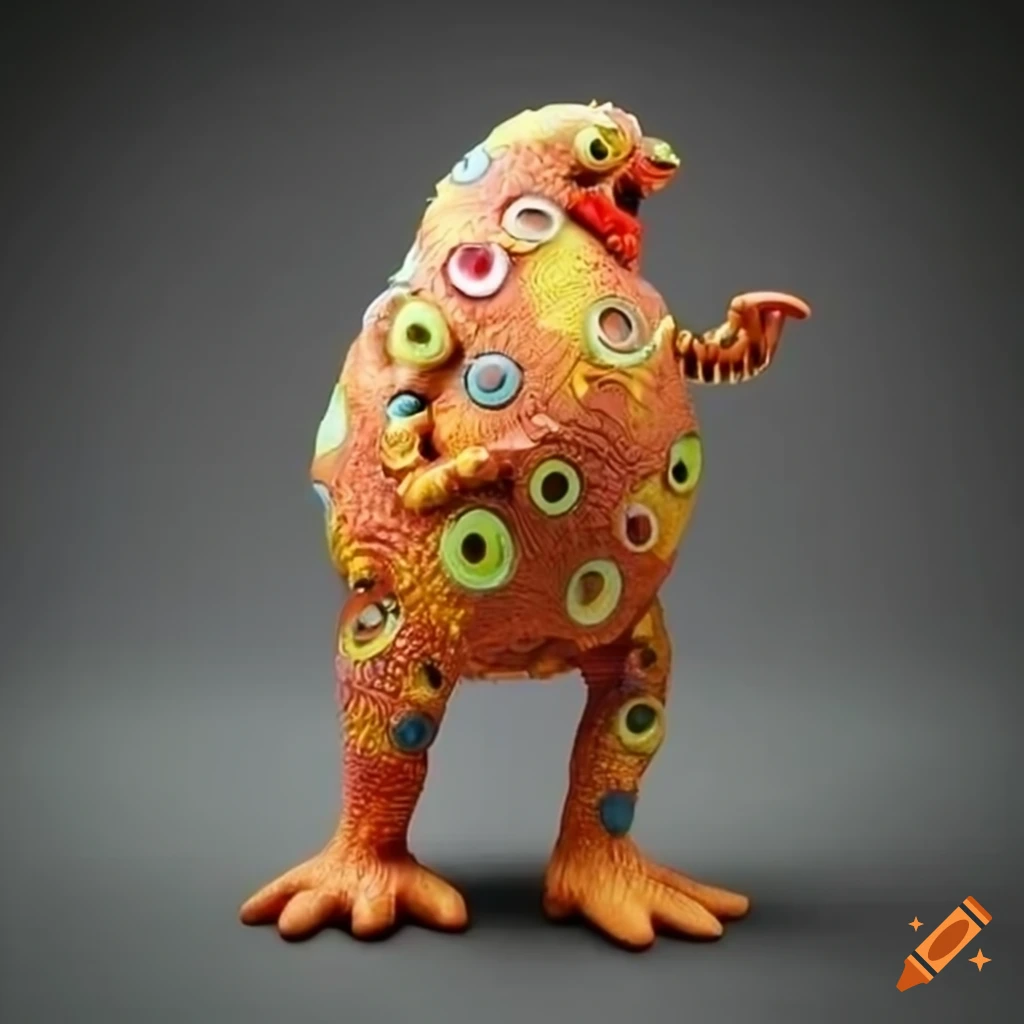 Surreal plasticine sculpture of a monstrous creature inspired by bosch ...