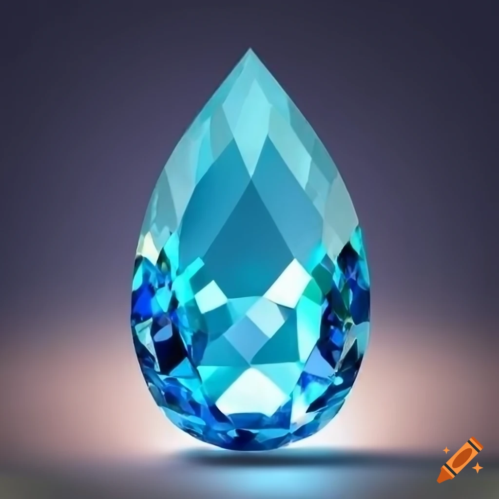 'hd jewel' gem blue crystal on light beige background on Craiyon