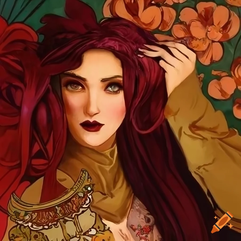 Two women in dark red hijabs in oil painting style influenced by tom ...