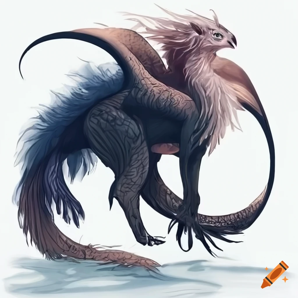Graceful hybrid mythical creature with expressive eyes and a long tail on Craiyon