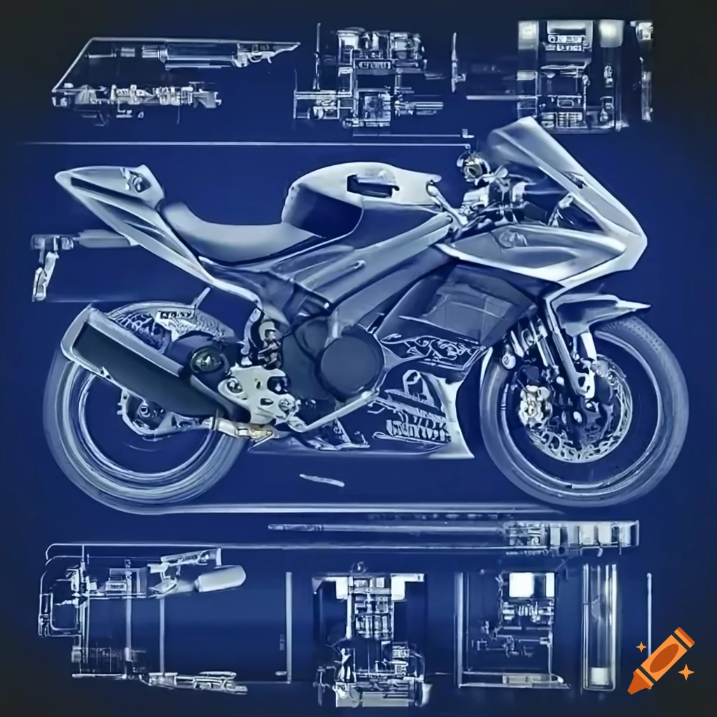 Yamaha r7 blueprint on Craiyon