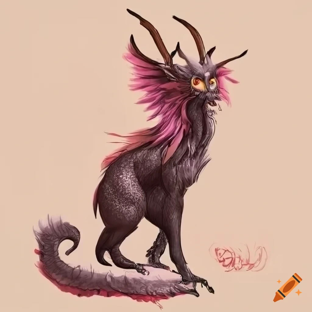 Elegant and graceful hybrid mythical creature with warm and kind eyes and a long tail on Craiyon