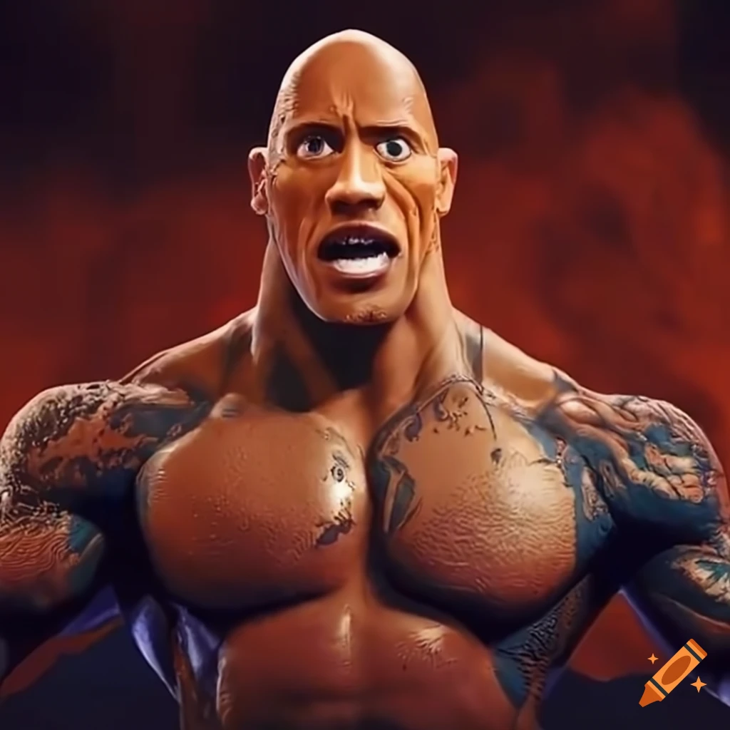 Claymation depiction of dwayne johnson on Craiyon