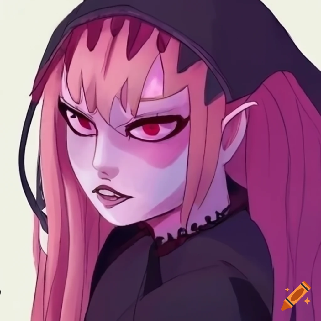 Drawing of a goth trans gargoyle inspired by steven universe on Craiyon