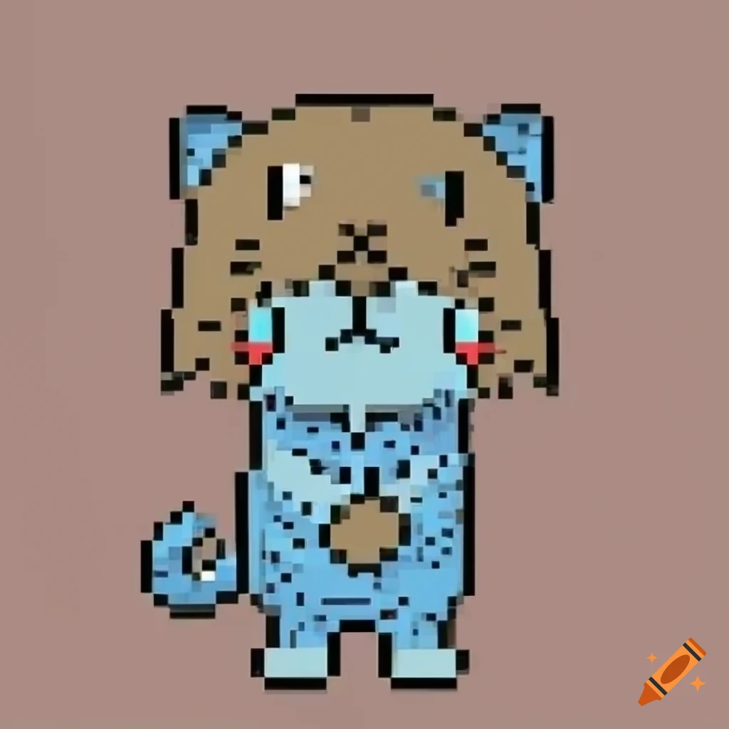 8 bit art of a sad crying cat on Craiyon