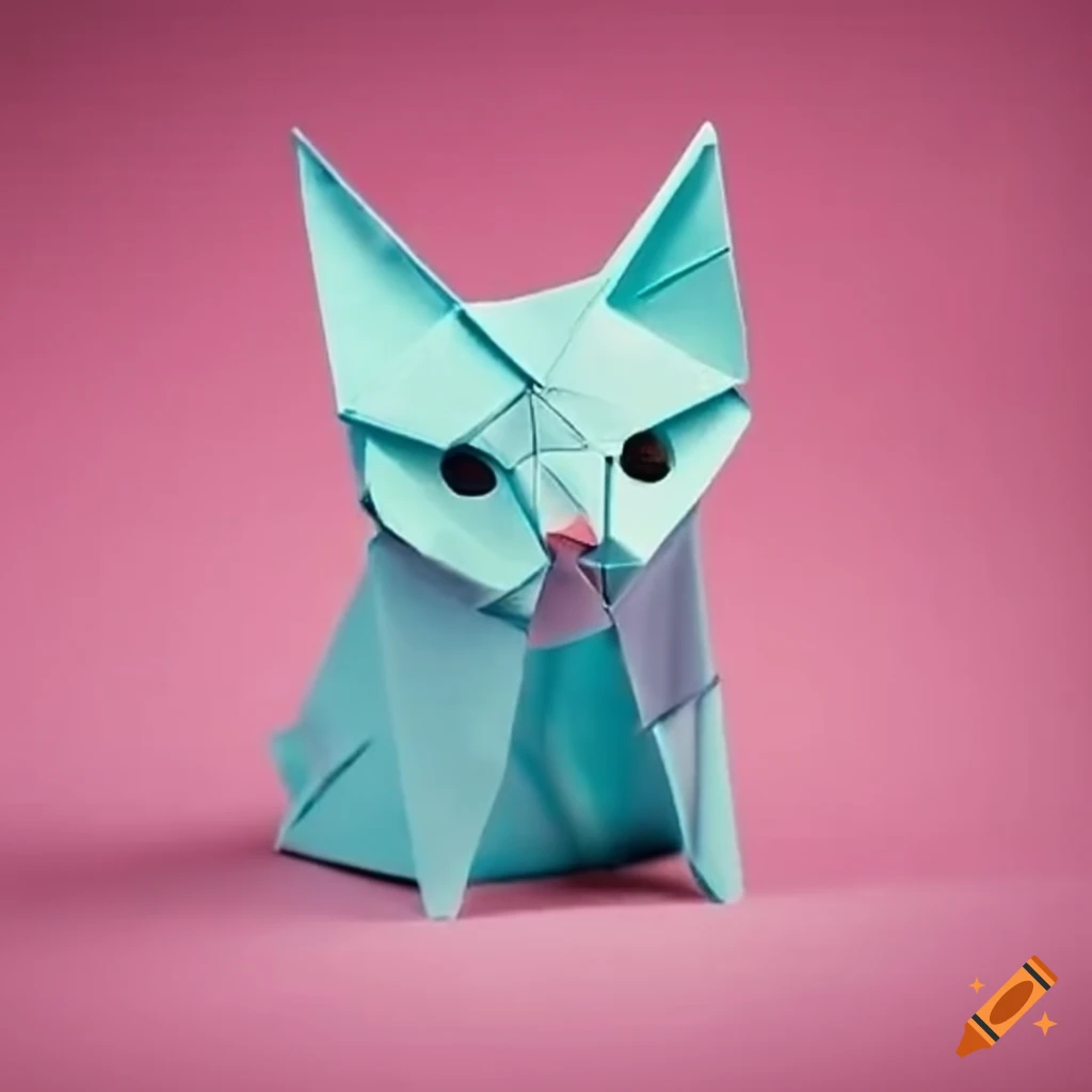 Origami cute cat on Craiyon
