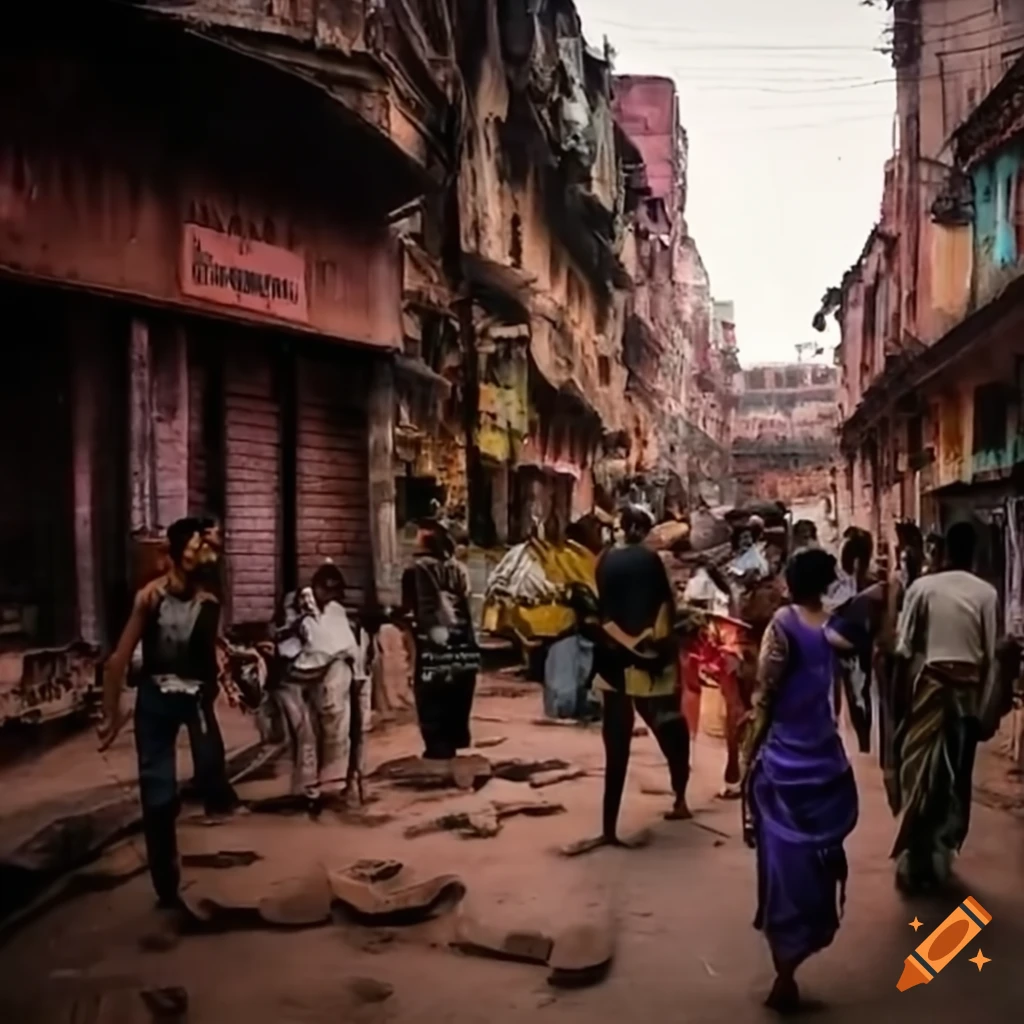 Indian street environment on Craiyon