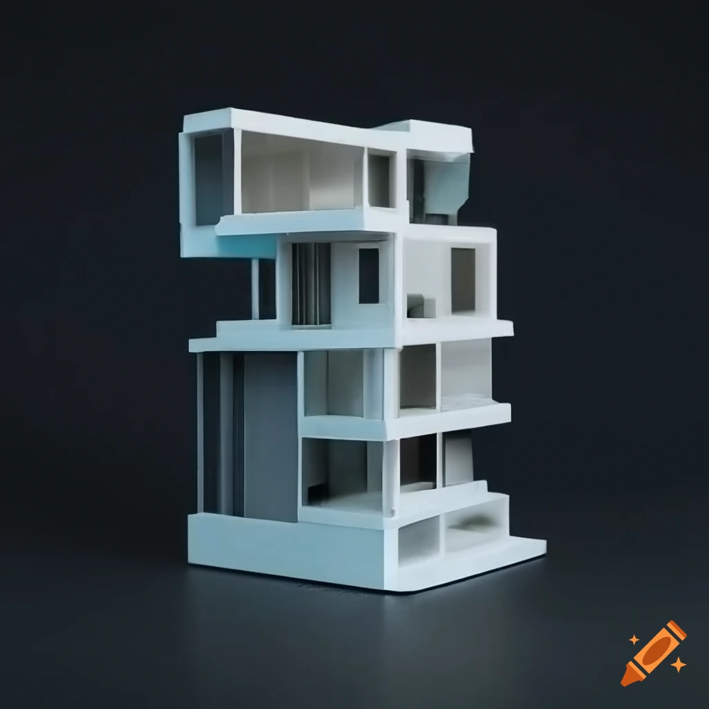 3d printed modern architecture model on Craiyon