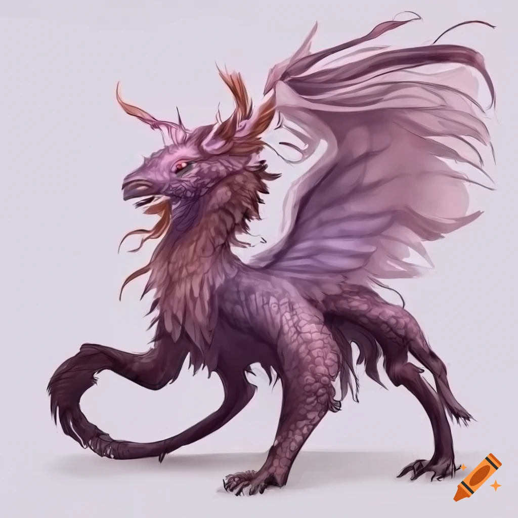 Elegant and graceful mythical creature with large expressive eyes and long tail on Craiyon