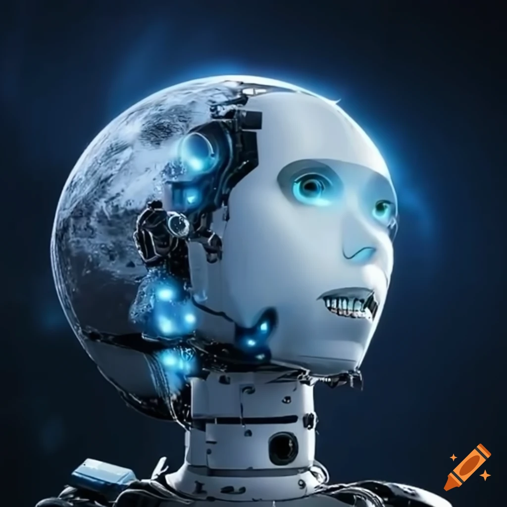 Advanced ai robot controlling the world from space on Craiyon