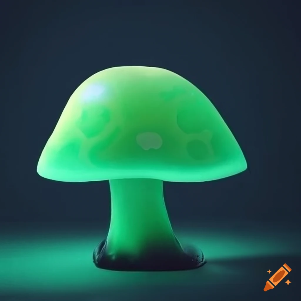 Glowy green mushroom on Craiyon