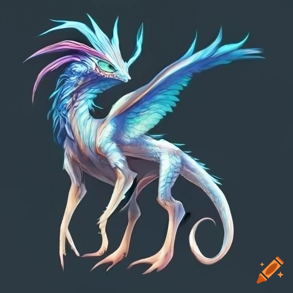 Elegant and graceful hybrid mythical creature with expressive eyes and ...