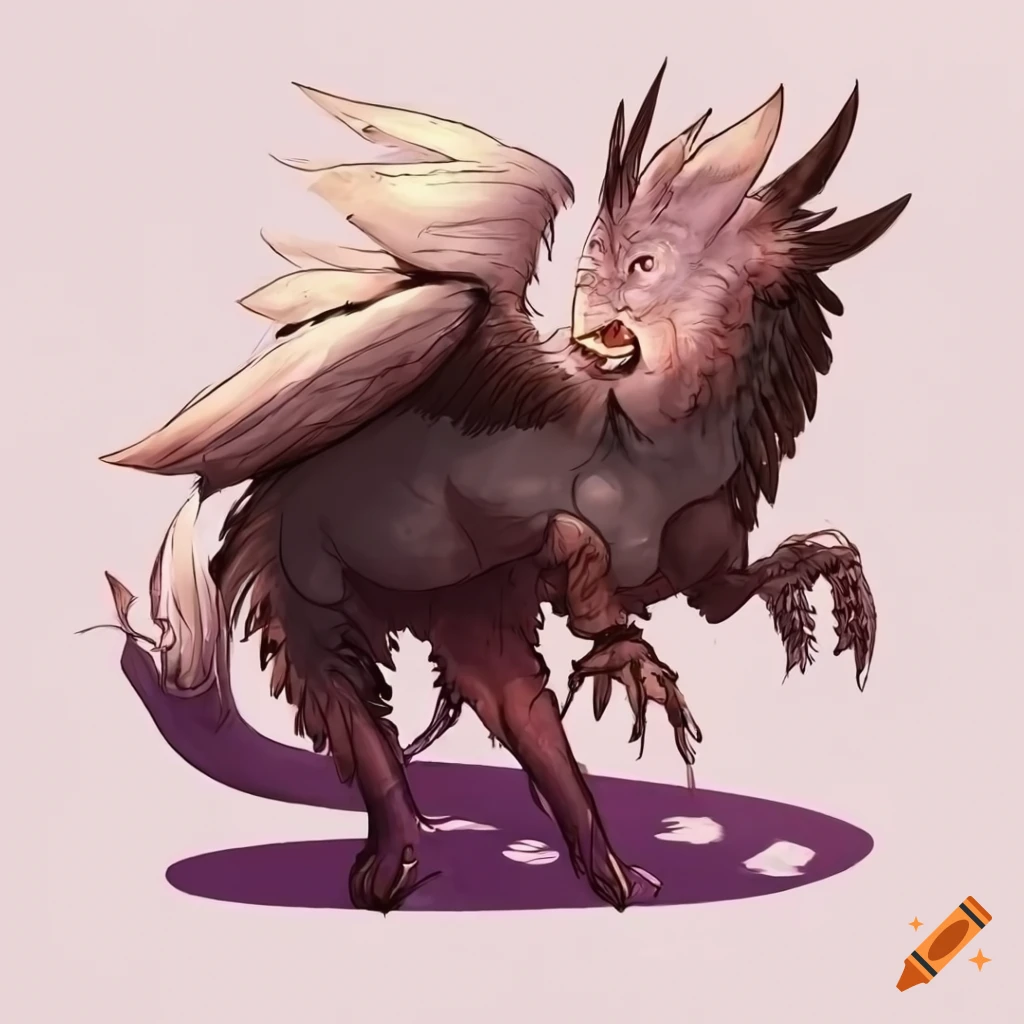 Graceful and elegant mythical quadrupedal creature with warm expression and long tail on Craiyon