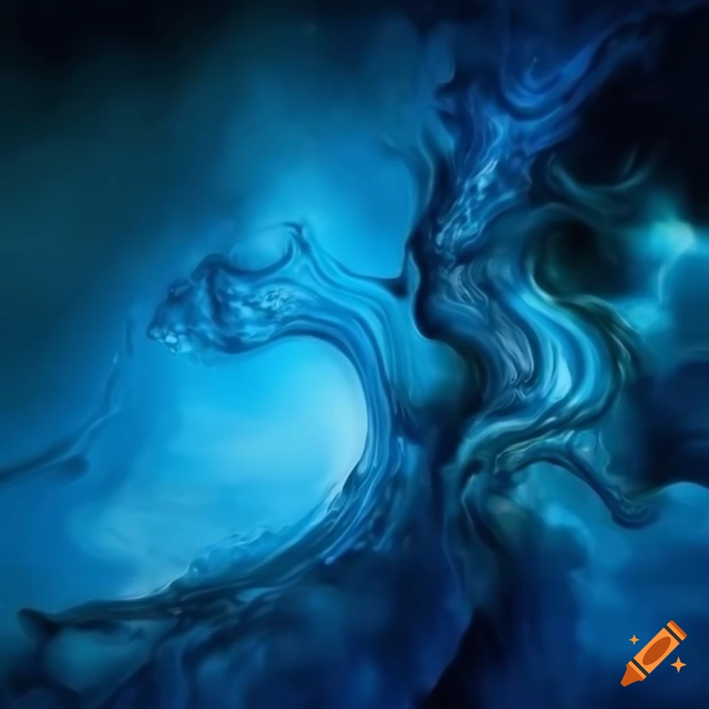 Abstract blue water background in a fantasy mythical style on Craiyon