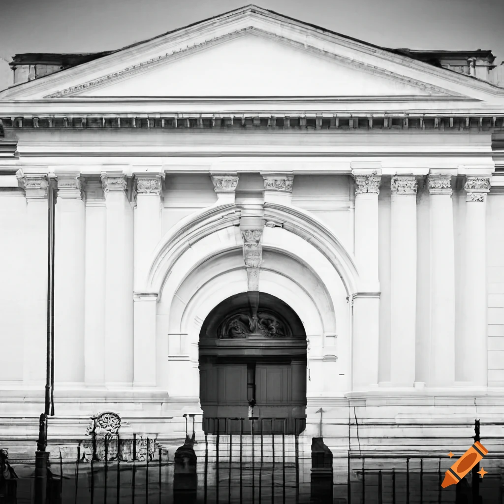 White courthouse wall on Craiyon