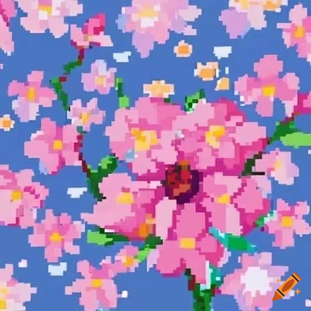 Pixel blossoms 32x32 on Craiyon