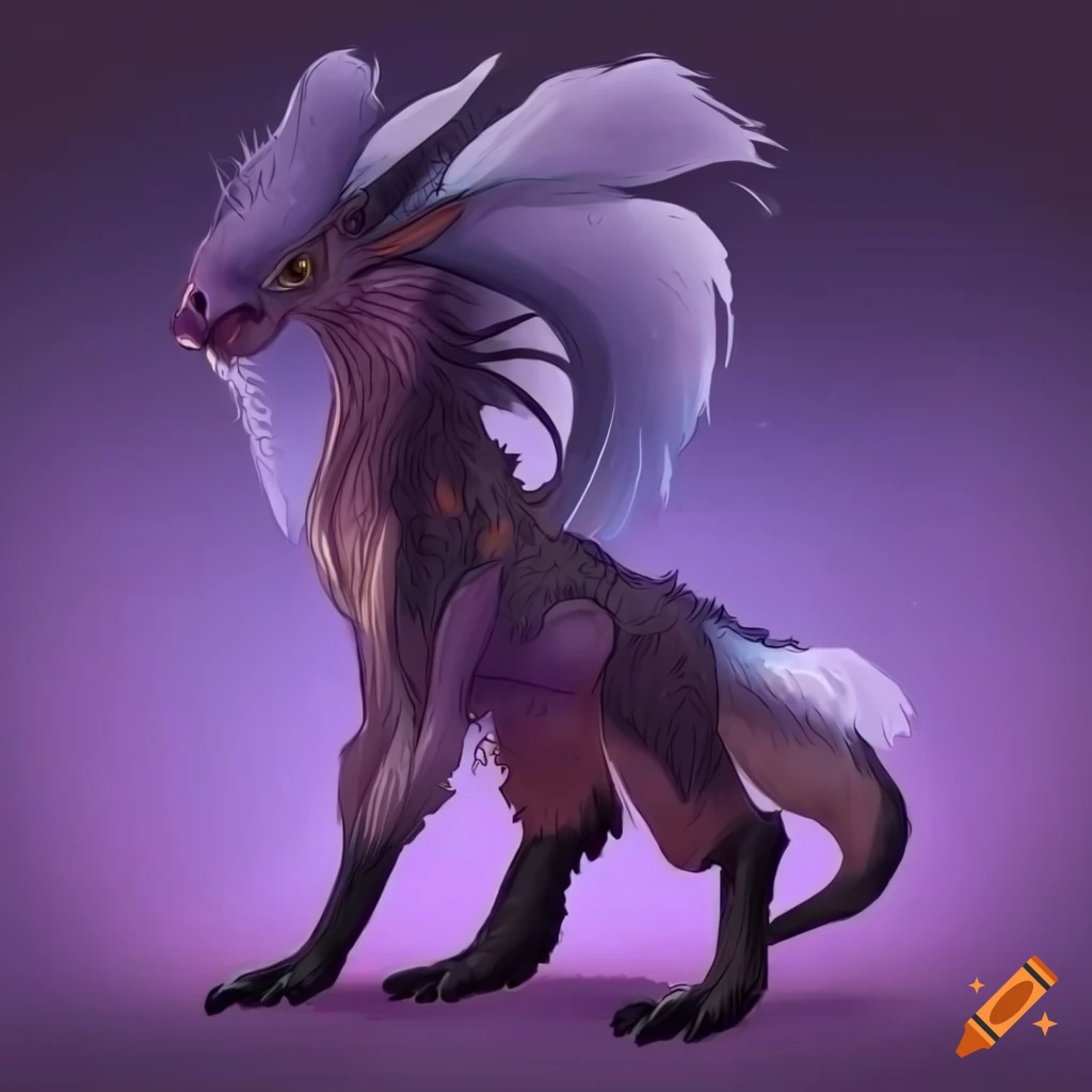 Elegant mythical quadrupedal creature with warm and kind expression on Craiyon