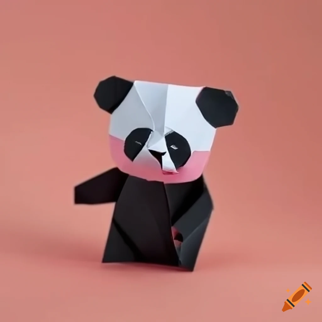 Origami of a cute panda on Craiyon