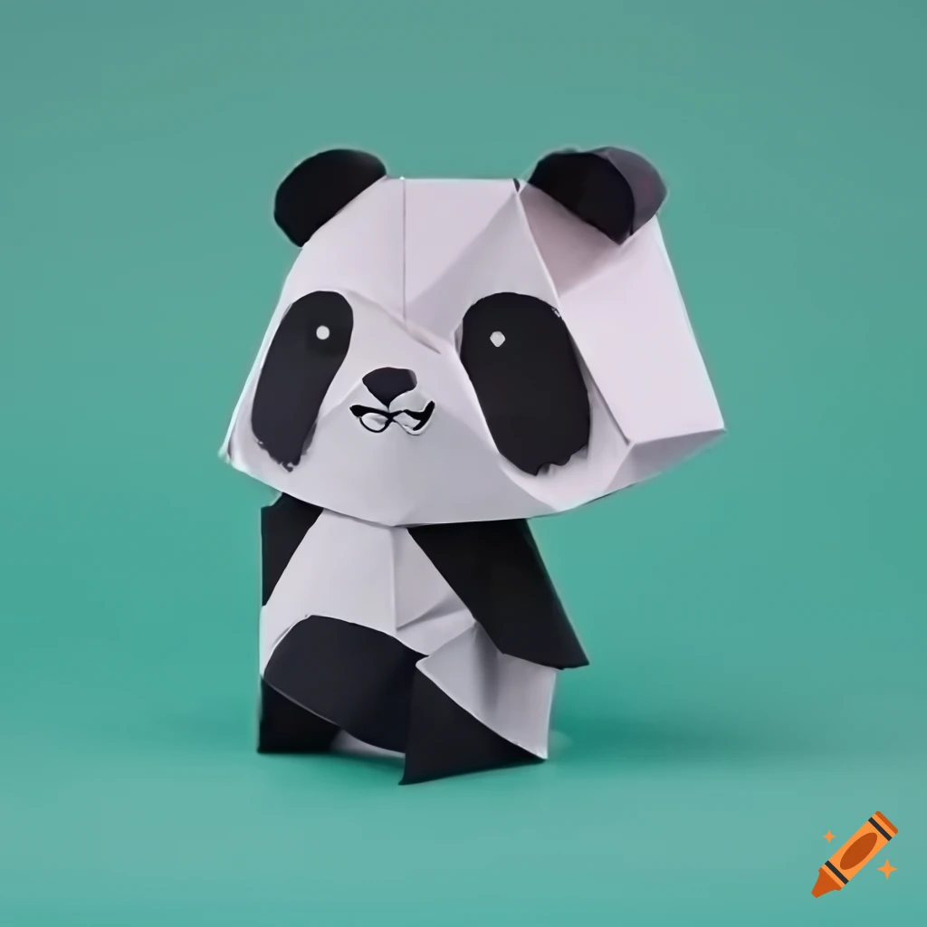 Cute origami panda on Craiyon