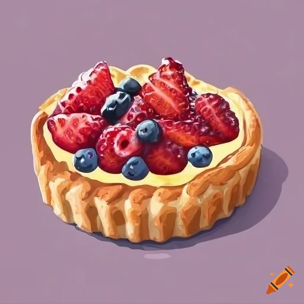 Fruit tart cartoon style on Craiyon