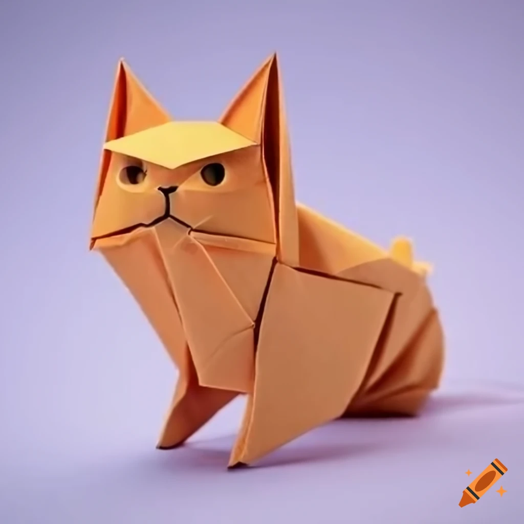Cute origami cat on Craiyon
