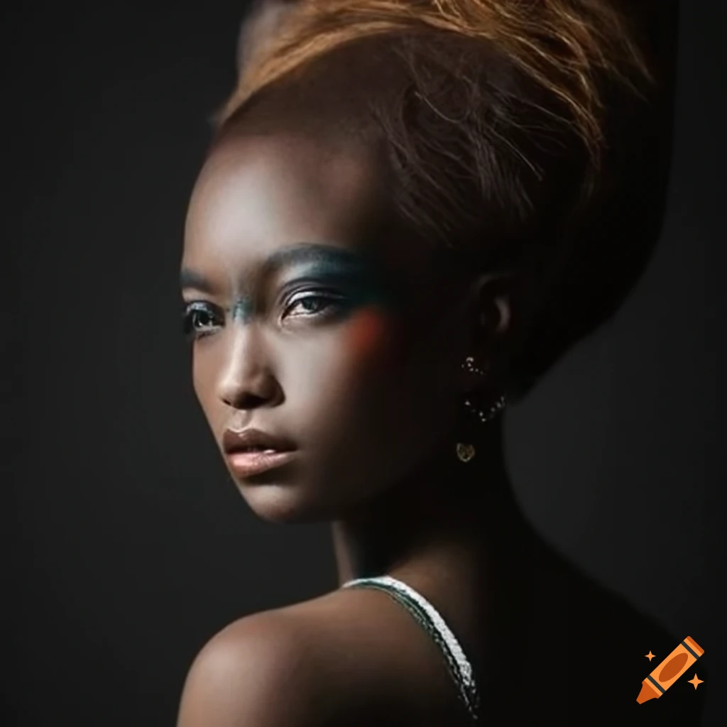 Portrait of a person with artistic depiction of unique features on Craiyon