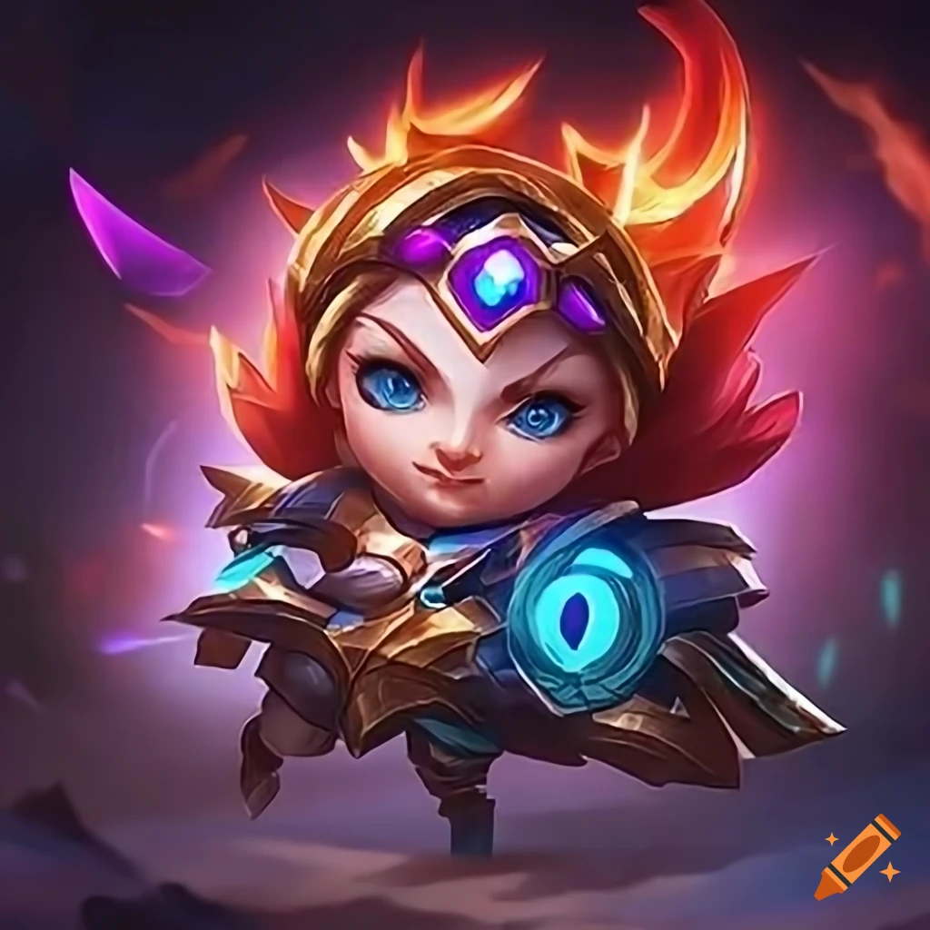 Mobile Legends: Bang Bang game icon in a fiery setting exuding energy ...