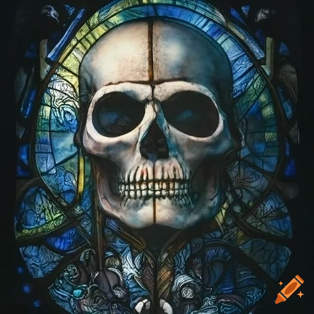 Detailed stained-glass artwork of the Death Tarot card in Renaissance ...