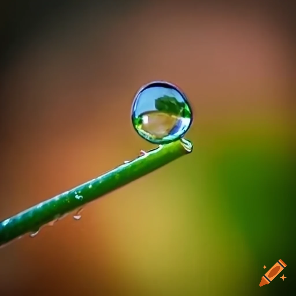 Macro shot of a single raindrop on Craiyon