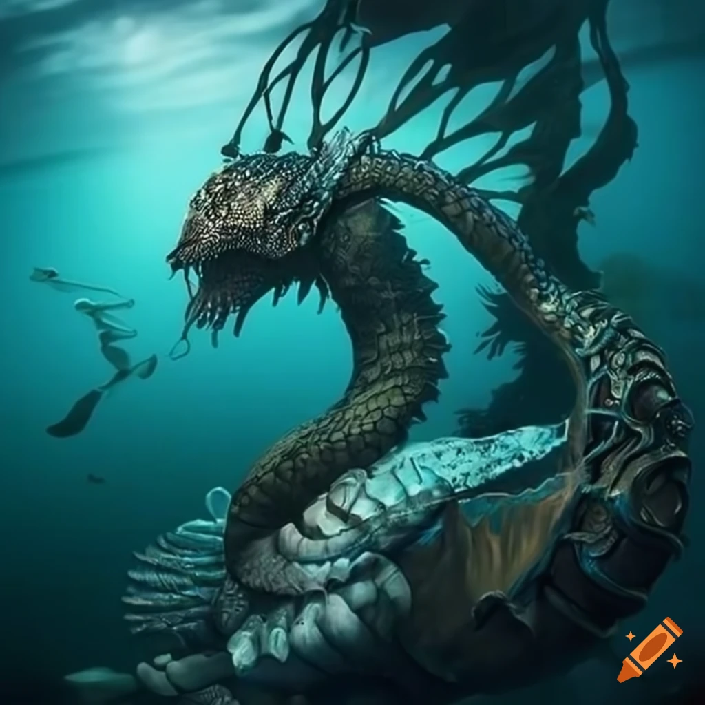 Detailed underwater armor inspired by mythological sahuagin creatures ...