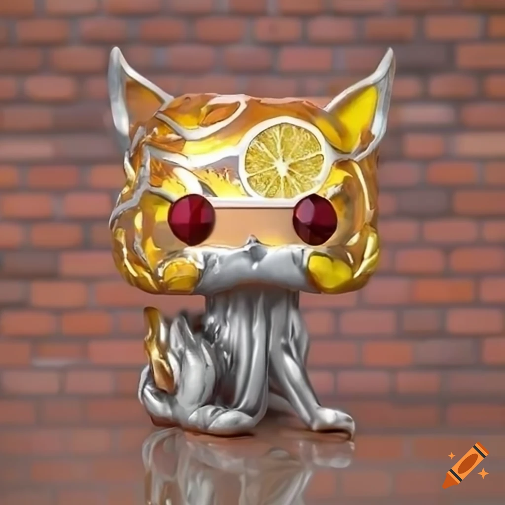 Funko pop world with lemon copper silver metal platted red gem stones ...