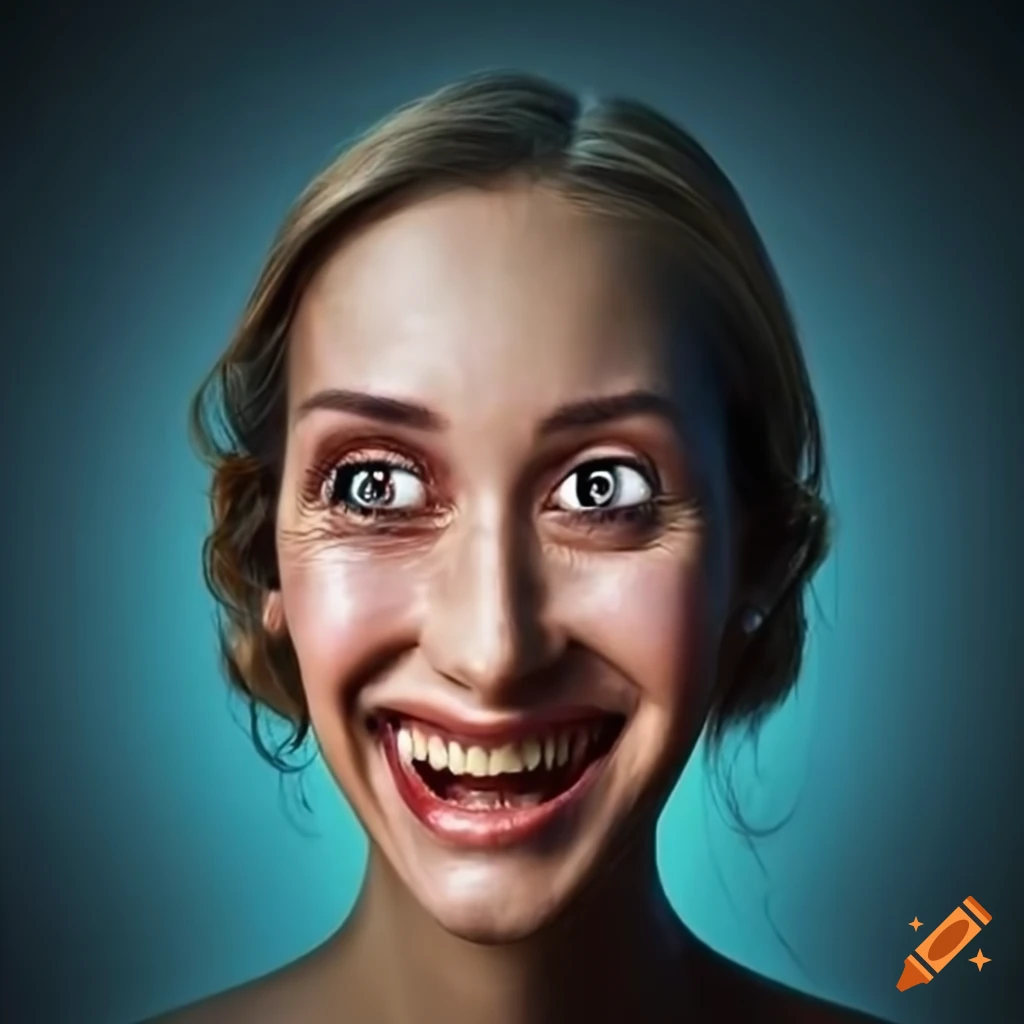 Woman with a large smile on Craiyon