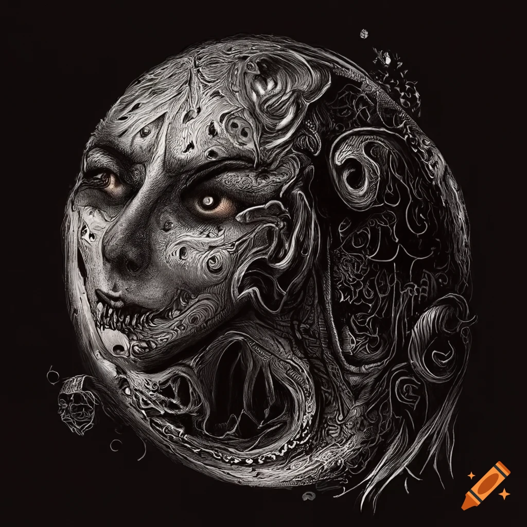 Sleep paralysis demon on the moon in intricate detail on Craiyon