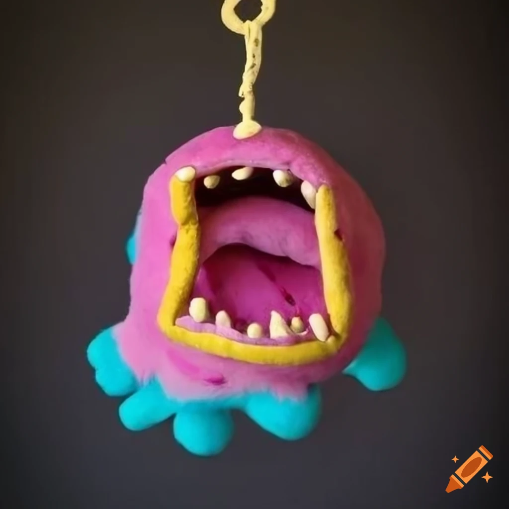 Handmade sculpture of Maw from My Singing Monsters with pink fur and ...