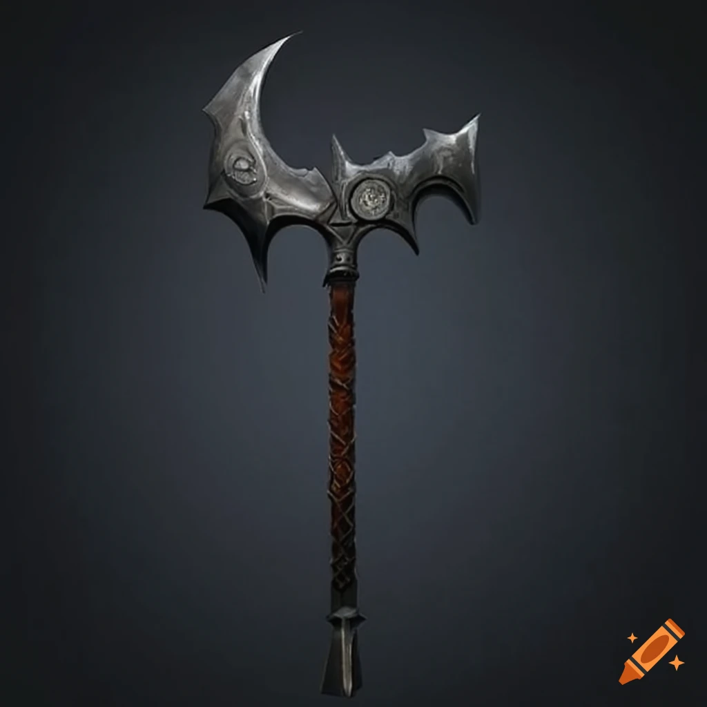 Fantasy halberd weapon on Craiyon