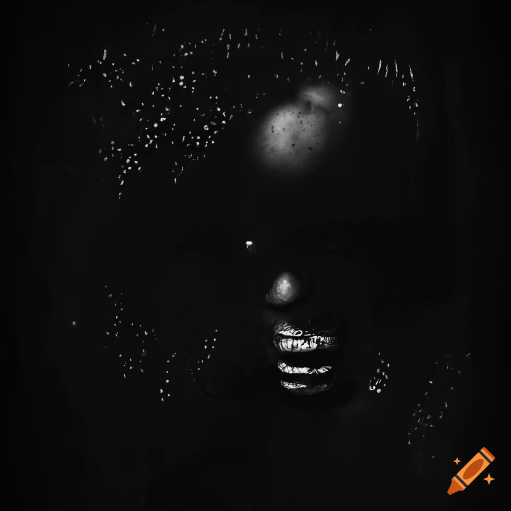 Black and white horror noisecore album cover art on Craiyon