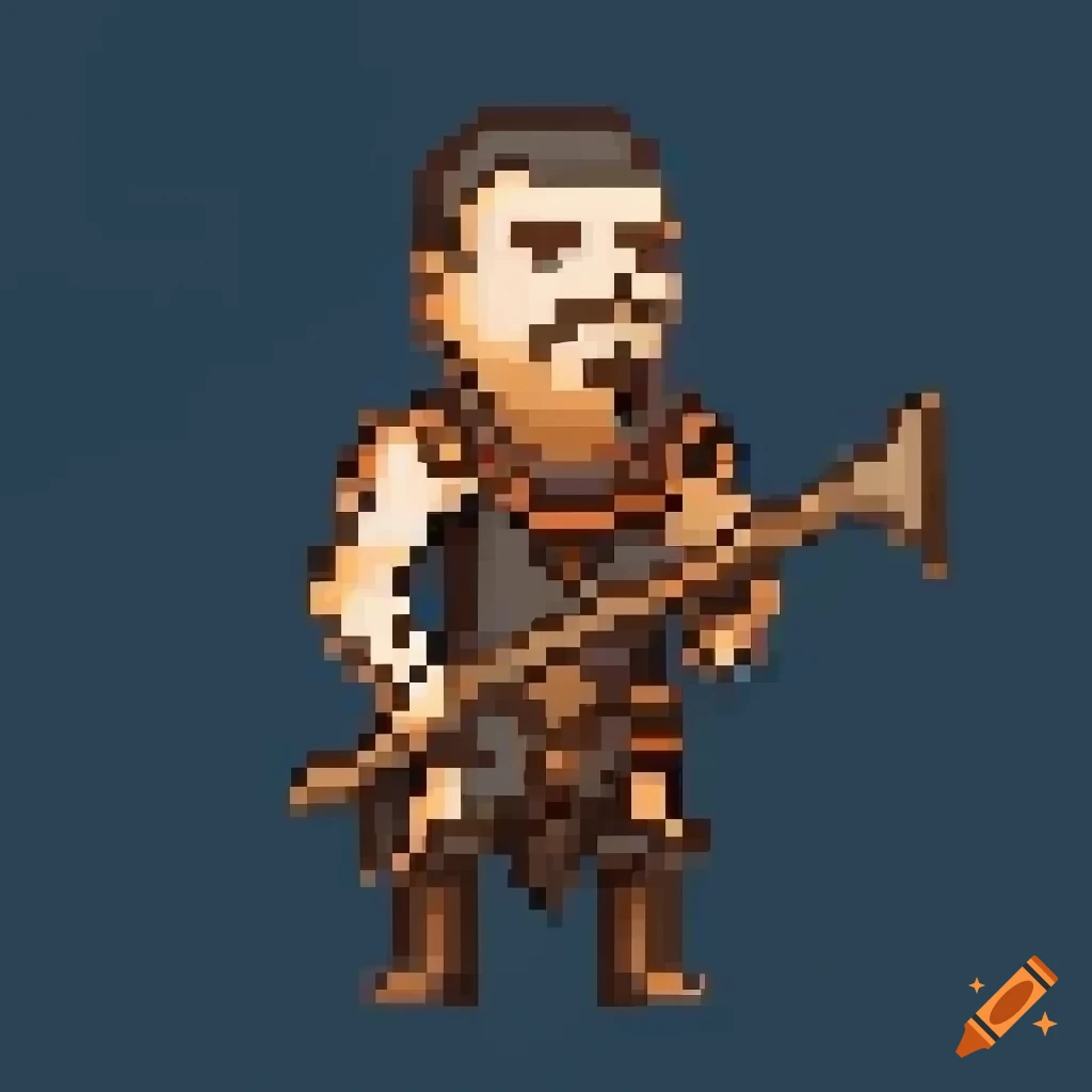 Medieval adventure pixel art from a character video game on Craiyon