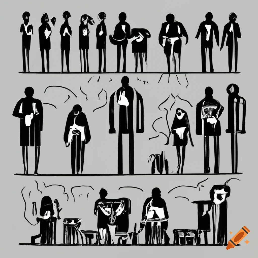 People showing self discipline in a serene environment on Craiyon