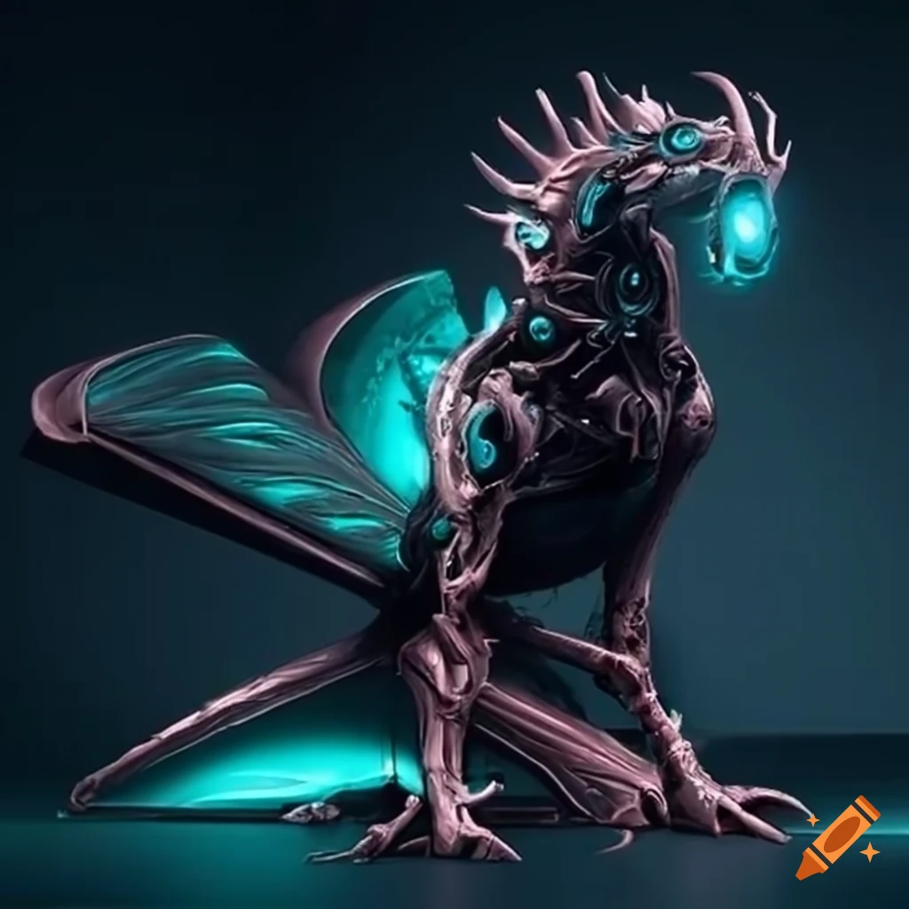 Futuristic winged robotic creature with serpent inspiration on Craiyon