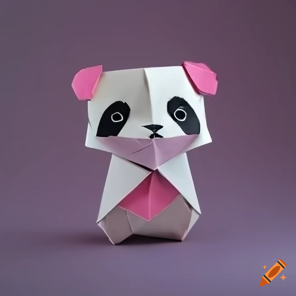 Origami of a cute panda on Craiyon