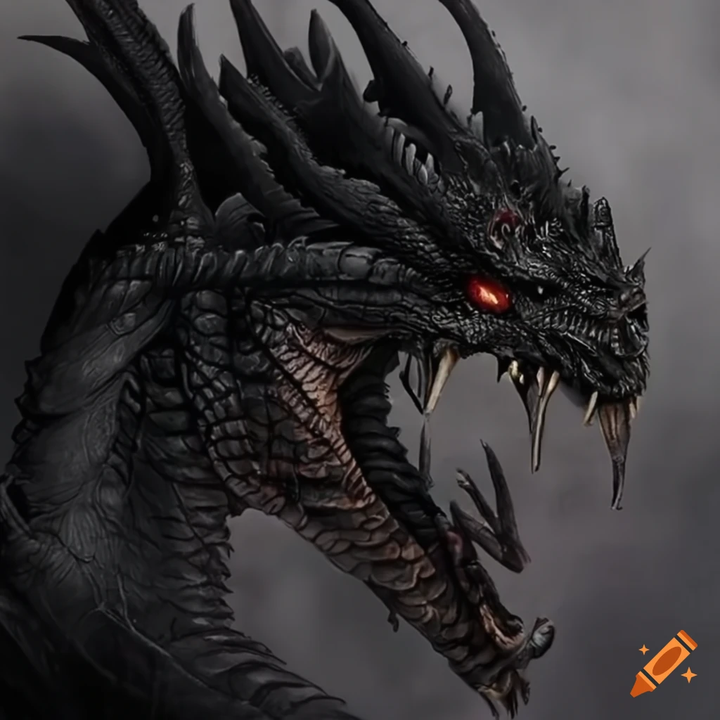 Black dragon on Craiyon