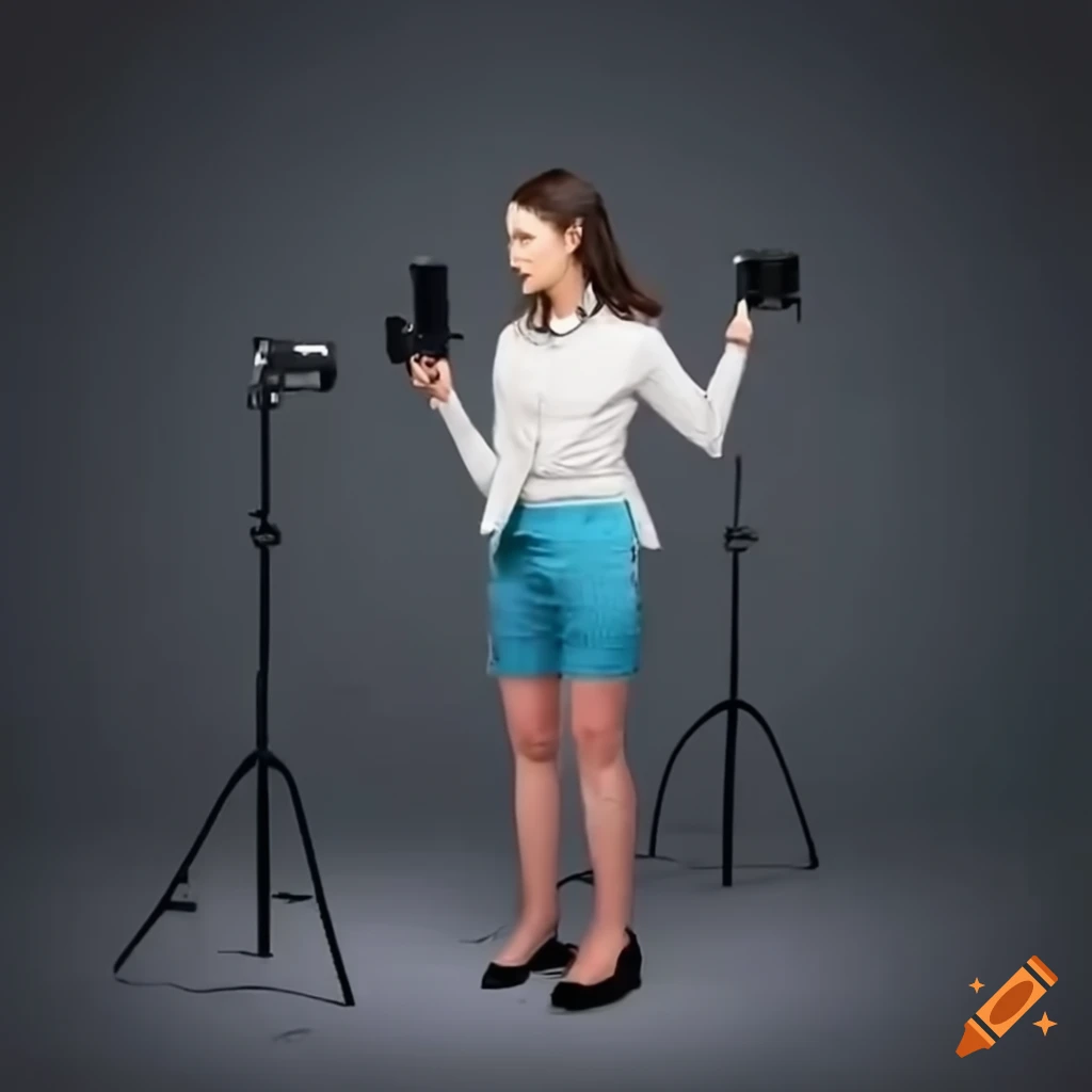 Reporter holding a camera on Craiyon