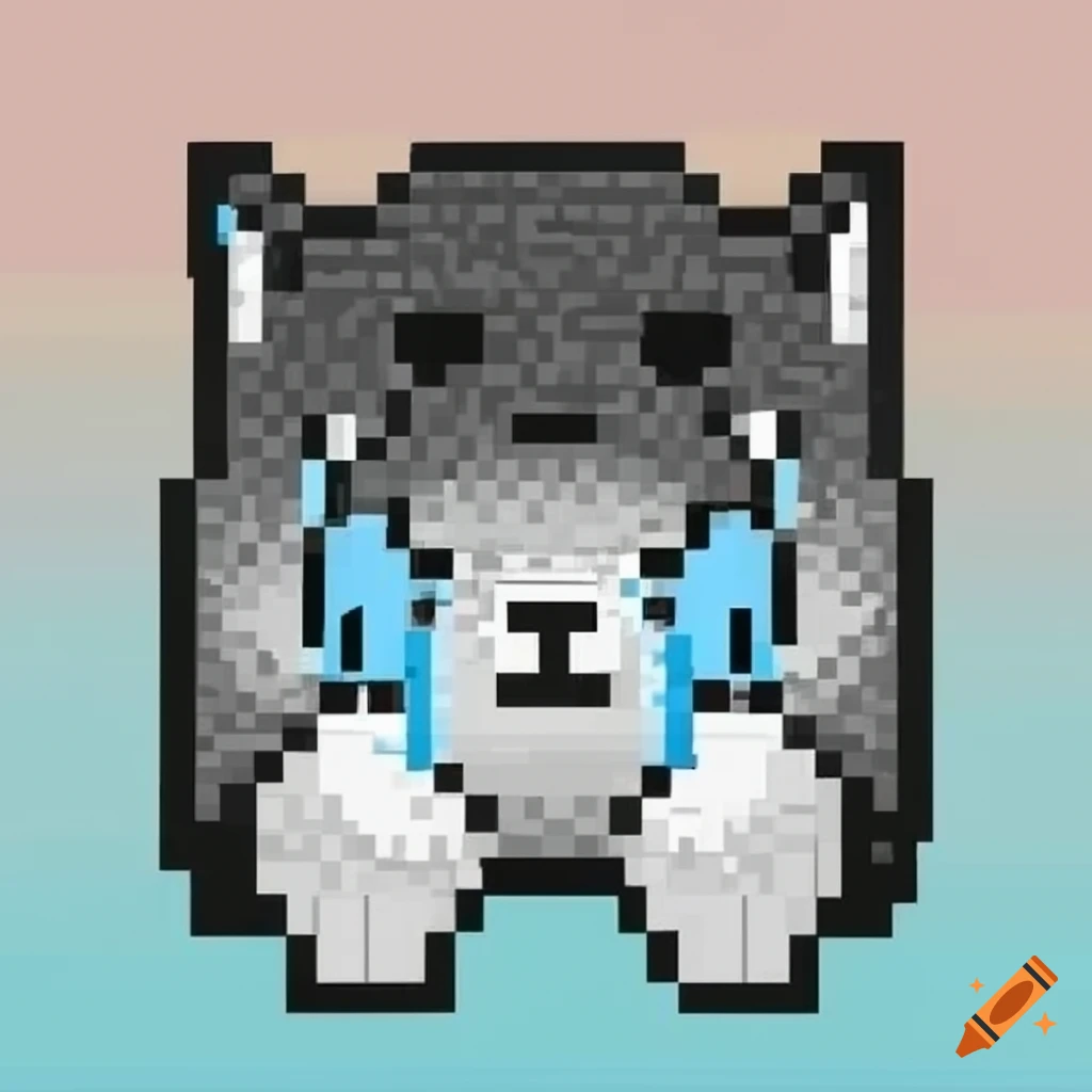 Sad crying cat in 8-bit art style on Craiyon
